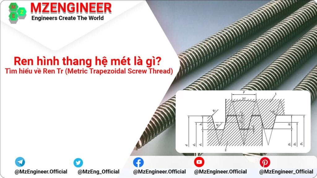 Ren thang hệ mét là gì? Tìm hiểu về Ren Tr (Metric Trapezoidal Screw Thread) | MZENGINEER